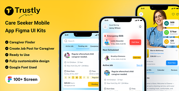 Trustly - Care Seeker Mobile App Figma UI Kits by createuiux | ThemeForest